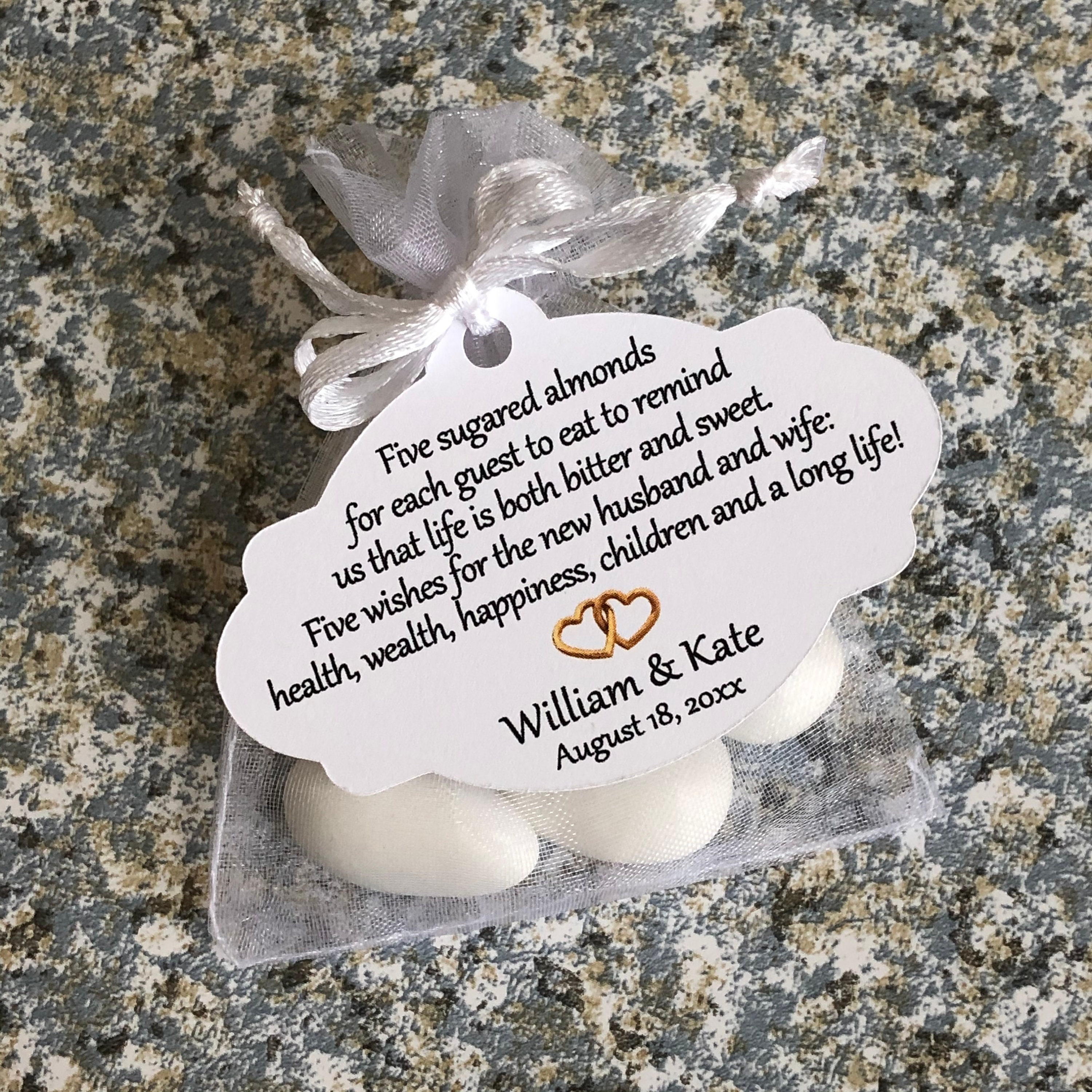 Jordan Almond Favor TAGS ONLY 688 - Etsy