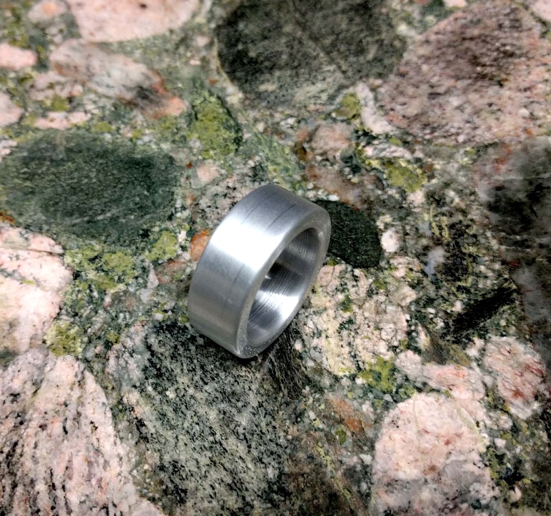 Mens White Metal Band. Aluminum Brushed. 8, 10, 12mm Wide. Aluminum ...