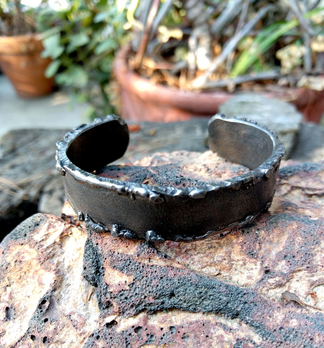 Rough Iron Cuff Bracelet. 3 X 16 Mm Thick and Wide. - Etsy