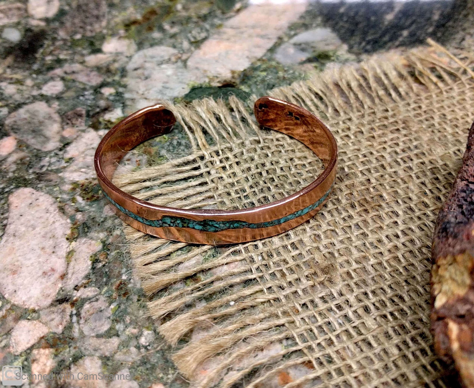 Thin Waved Turquoise Copper Cuff Bracelet. 11-12mm Wide. 2 Mm | Etsy