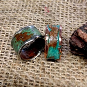 Mixed Patina Copper Ring Band. 10mm, 12 and 14 Mm Choice. - Etsy