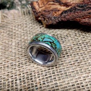 Marbled Aluminum Ring Band. 3.5mm X 12mm Thick and Wide. - Etsy