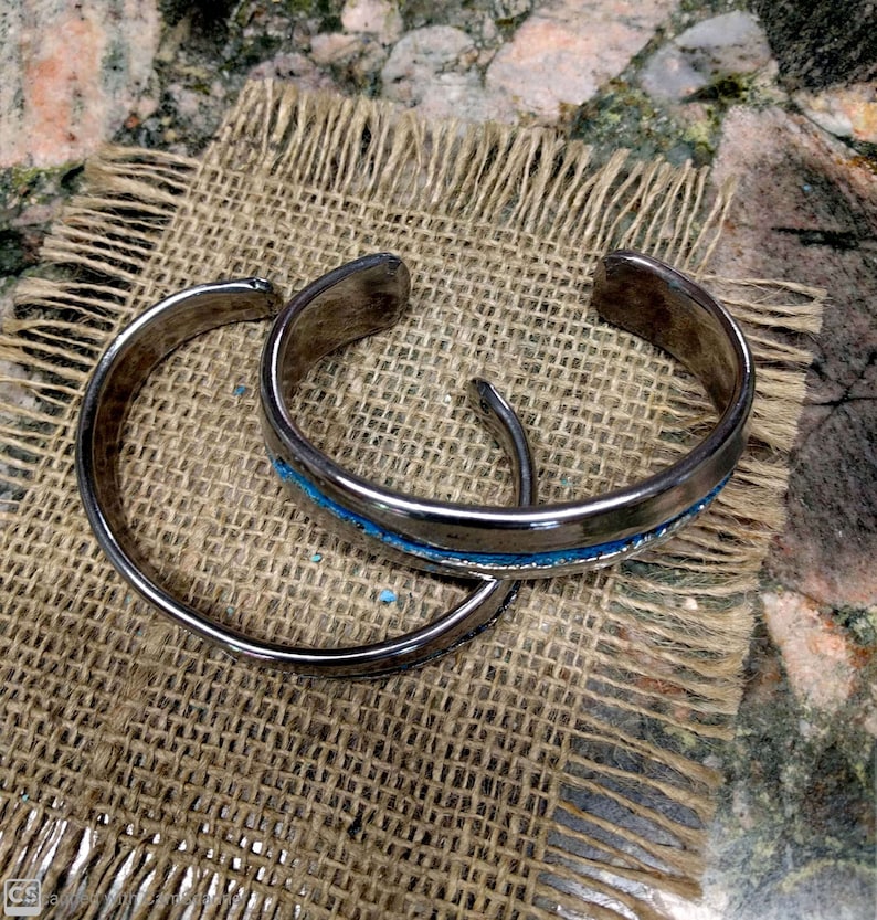 Copper Inlay Stainless Cuff Bracelet. 3.2mm X 13mm Thick and - Etsy