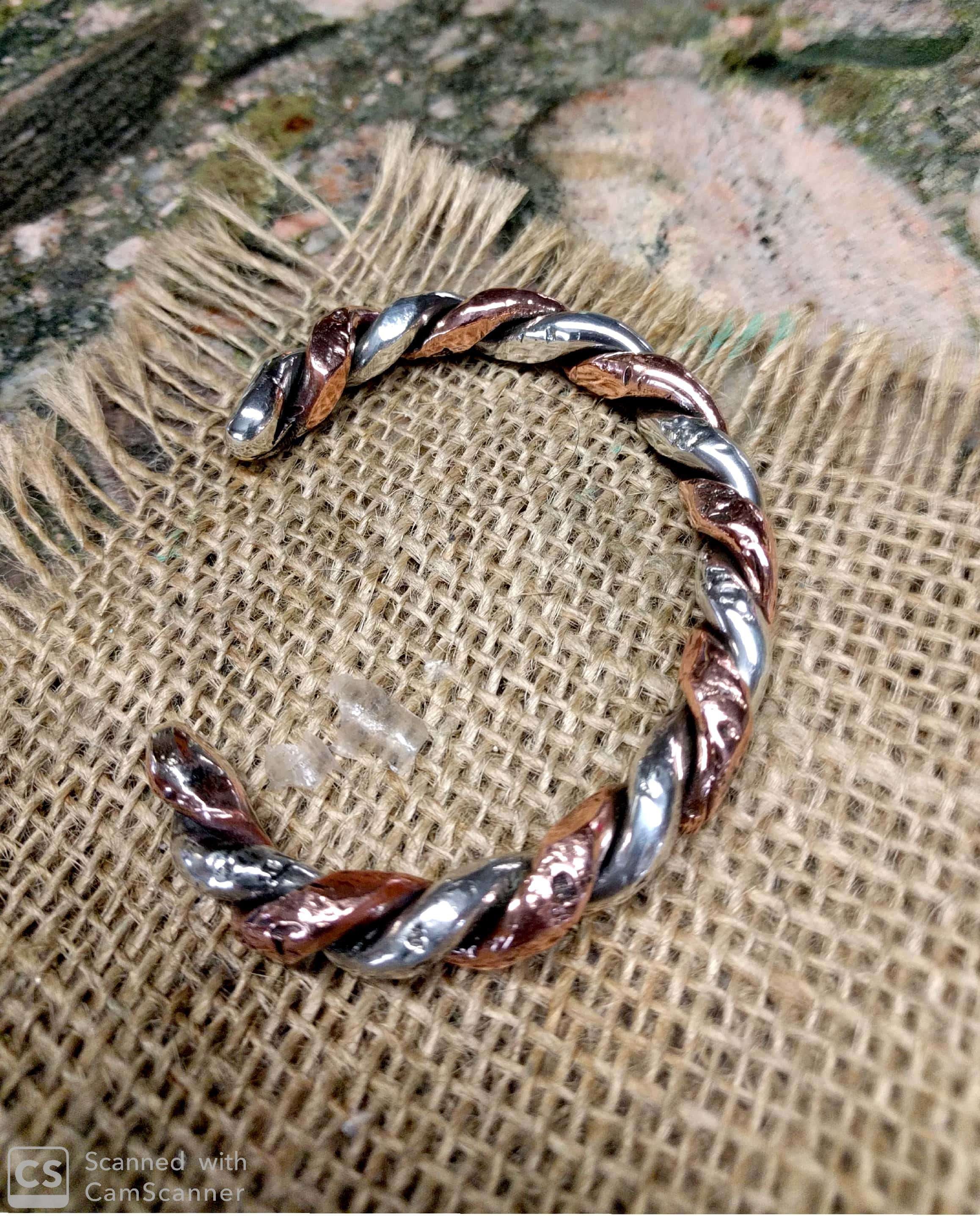 Twisted Copper Sterling Cuff Bracelet. 4 Gage Copper and | Etsy