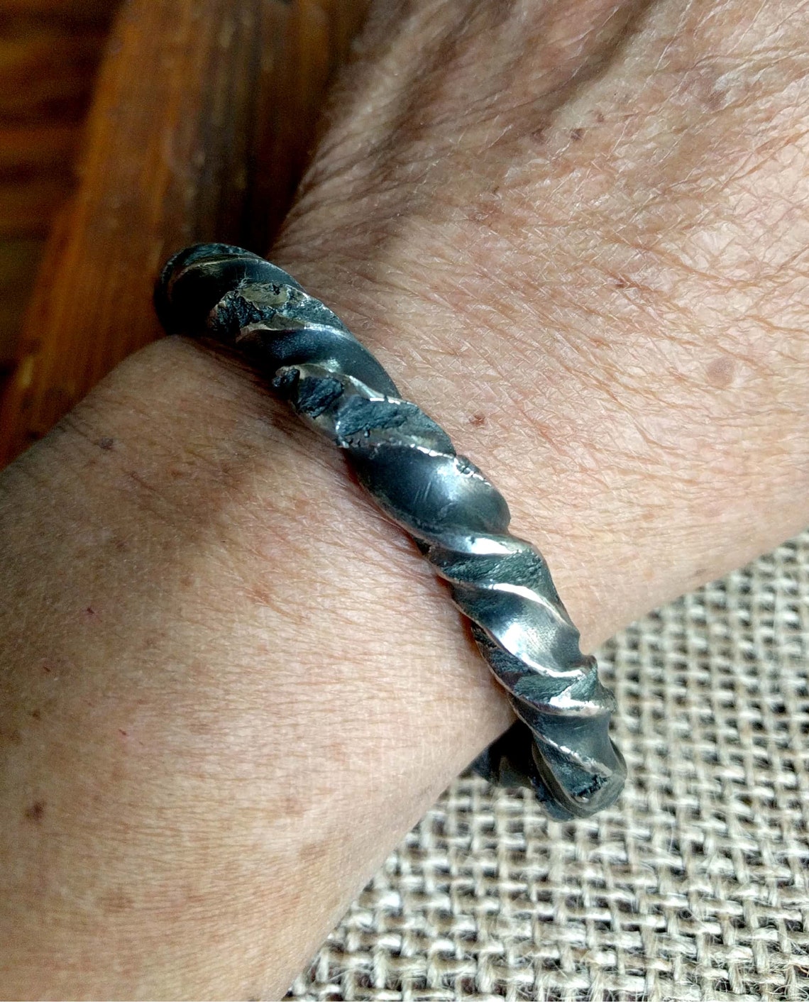 Forged Stainless Cuff Bracelet. 9.5 mm Thickness | Etsy