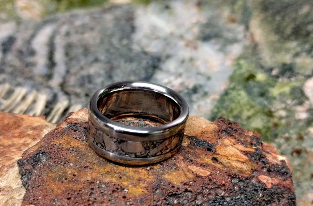 Mens Meteorite Bismuth Titanium Ring Band. 2.5mm Thick. Grade 2. - Etsy