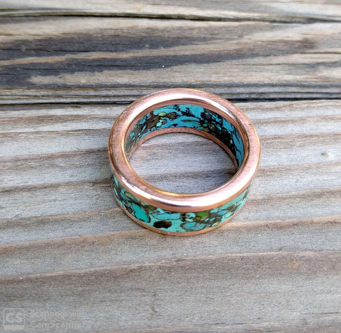 Turquoise Inlay Mens Copper Band. 2.8 Mm X 12 Mm Thick and Wide. - Etsy