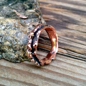 Textured Copper Ring Band. 2.5 X 6.5 Mm Irregular Thick and Wide. - Etsy