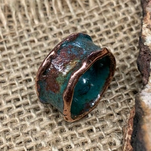 Mixed Patina Copper Ring Band. 10mm, 12 and 14 Mm Choice. - Etsy