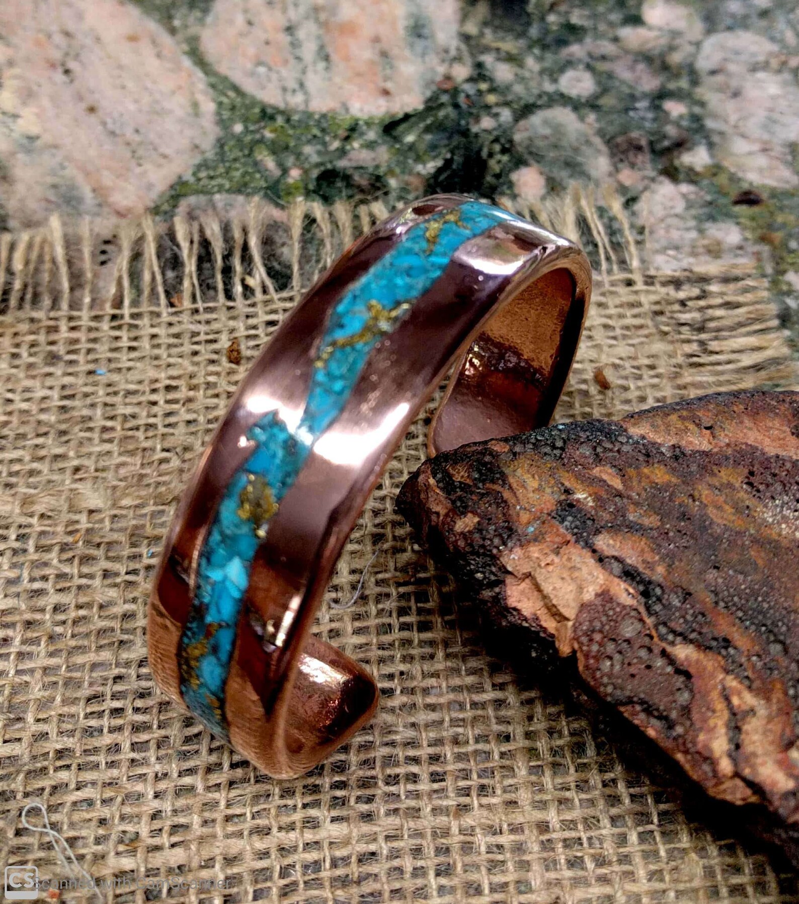 Gold Vein King Man Turquoise Copper Cuff Bracelet. Alaska Gold - Etsy