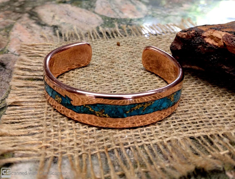 Gold Vein King Man Turquoise Copper Cuff Bracelet. Alaska Gold - Etsy
