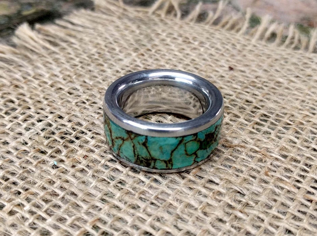 Marbled Aluminum Ring Band. 3.5mm X 12mm Thick and Wide. - Etsy
