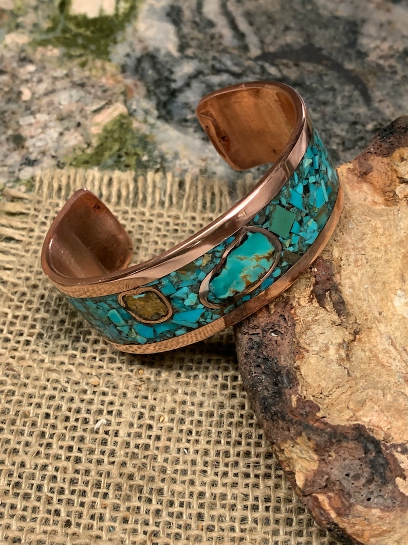 Crushed King Man Copper Cuff Bracelet. 1 Wide. 3 Mm - Etsy