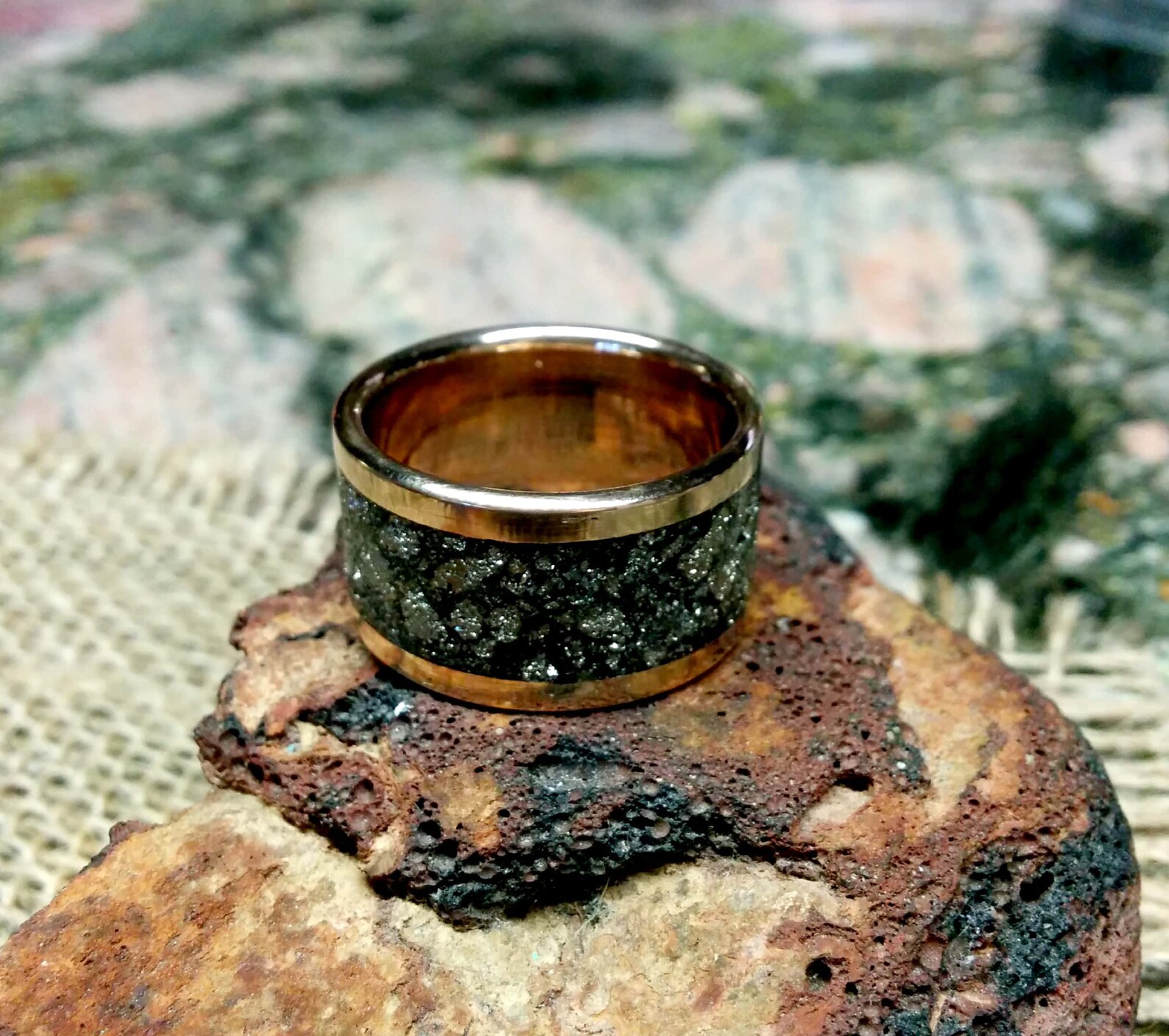 Mens Pyrite Ring Band. 2.5mm Thickness.8 10 12 13 15mm Wide - Etsy
