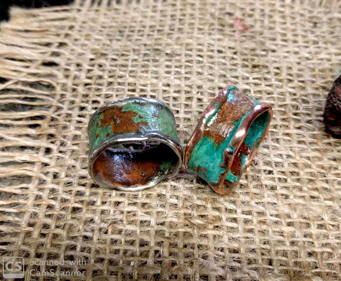 Mixed Patina Copper Ring Band. 10mm 12 and 14 Mm Choice. - Etsy