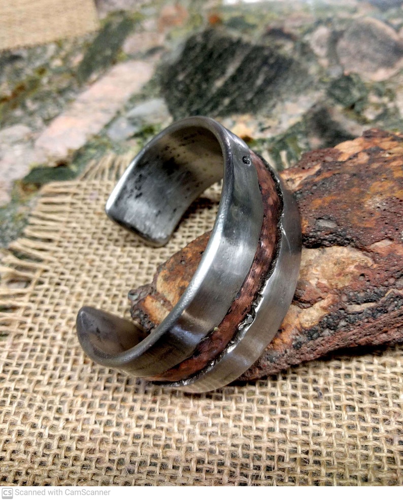 Rustic Copper Stainless Cuff Bracelet. Hammered Rustic Copper - Etsy