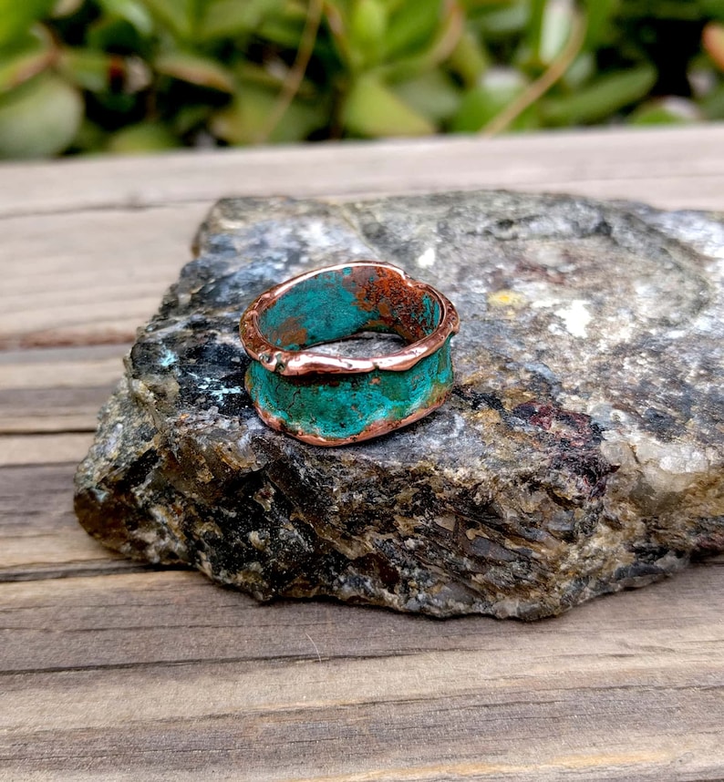 Mixed Patina Copper Ring Band. 10mm 12 and 14 Mm Choice. - Etsy