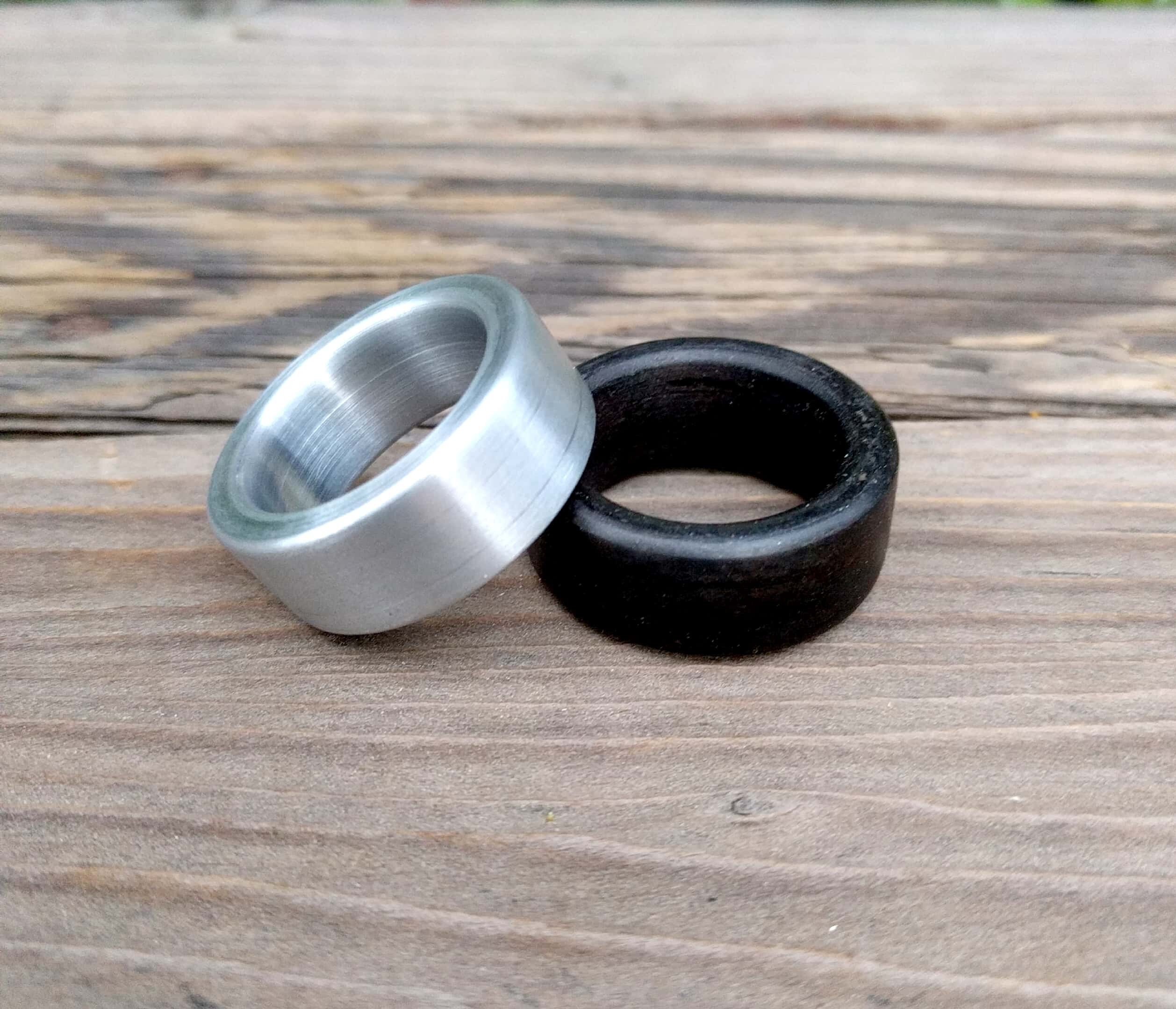 Mens White Metal Band. Aluminum Brushed. 8, 10, 12mm Wide. Aluminum ...