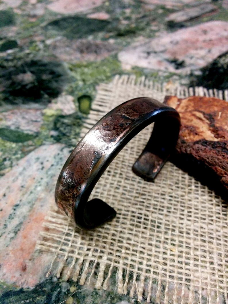 Molten Bronze Iron Cuff Bracelet. Silicone Bronze Inlay. 4.5 X - Etsy