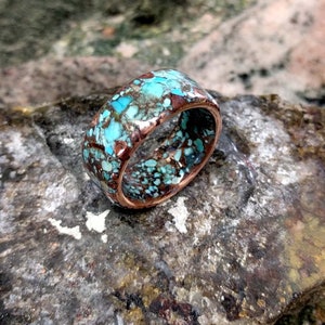 12mm Mixed Turquoise Copper Ring. 3.25-4mm Thickness. - Etsy