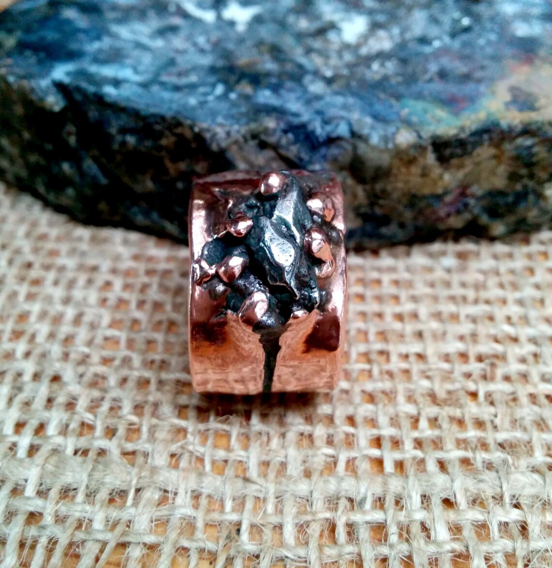 Meteorite Copper Cuff Ring. 12mm 15mm Wide. Cuff and Band. - Etsy