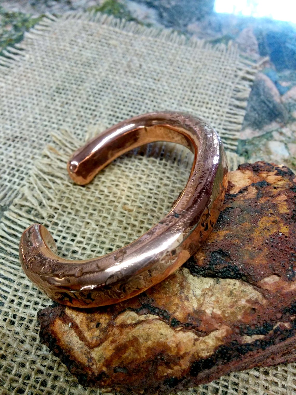 Hammered Heavy Copper Cuff Bracelet Shiny. 10, 12 Mm Thick. - Etsy
