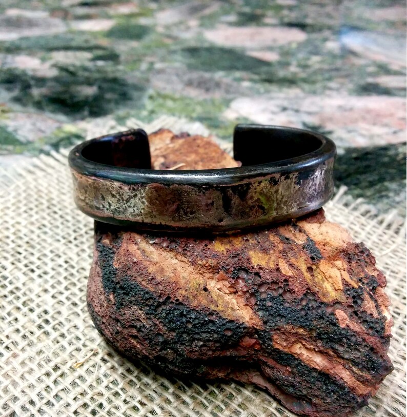 Molten Bronze Iron Cuff Bracelet. Silicone Bronze Inlay. 4.5 X - Etsy