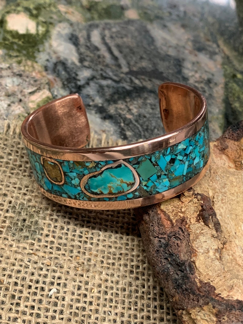 Crushed King Man Copper Cuff Bracelet. 1" Wide. 3 Mm , 6.25 Mm ...