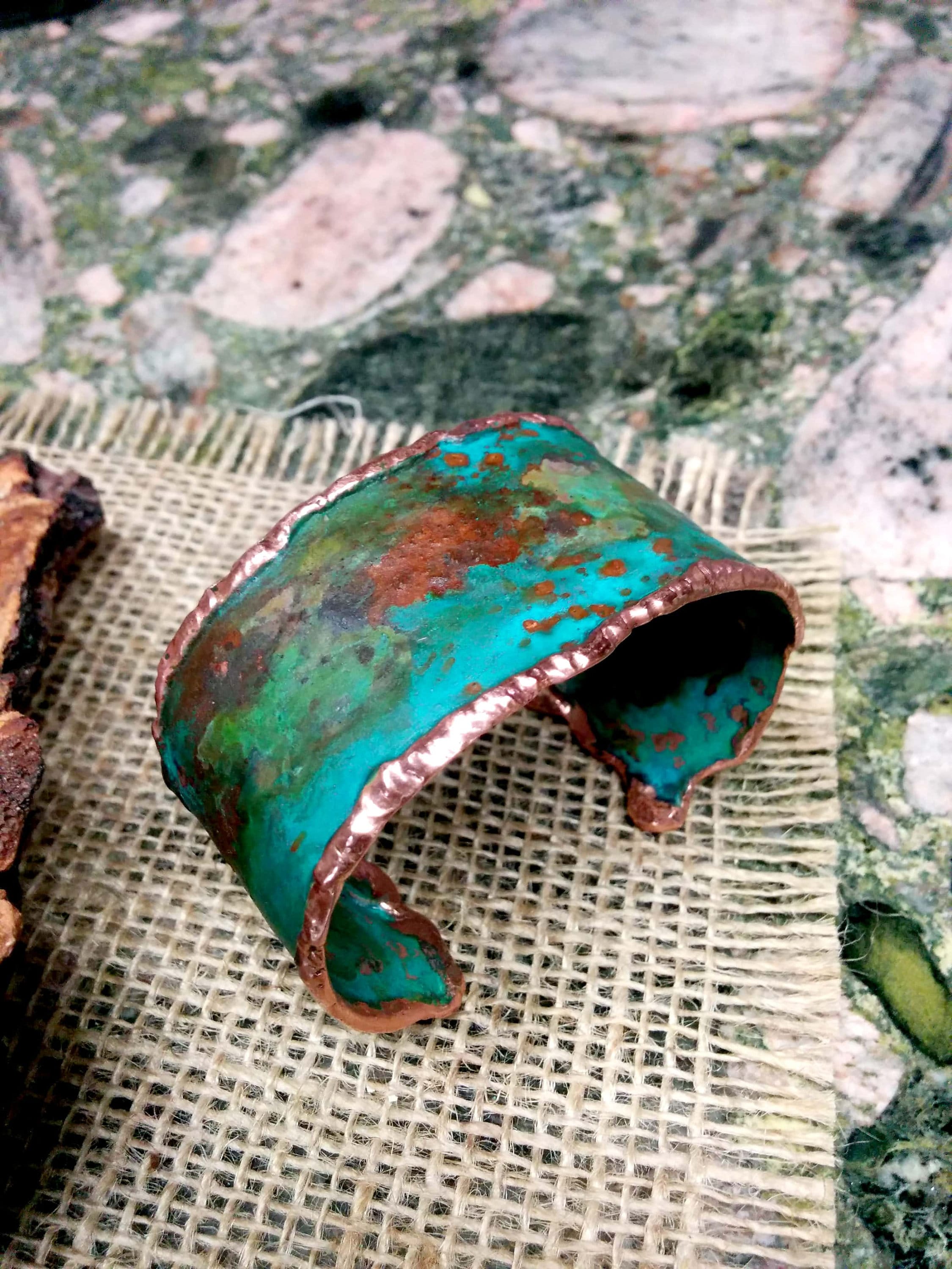 Rustic Mixed Patina Copper Cuff Bracelet. 1.25 Wide. | Etsy