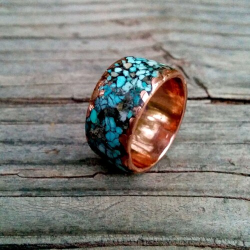 King Man Turquoise Ring Band. 3-3.5 Mm Thickness. Wide Choice. - Etsy