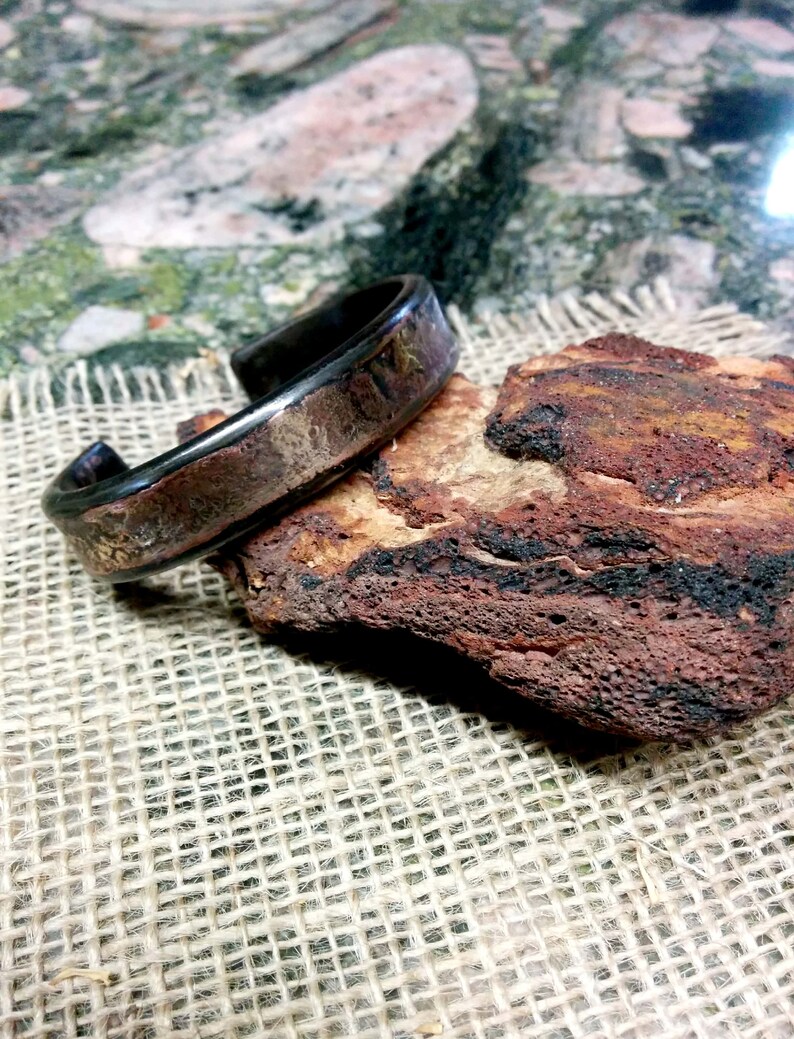 Molten Bronze Iron Cuff Bracelet. Silicone Bronze Inlay. 4.5 X - Etsy