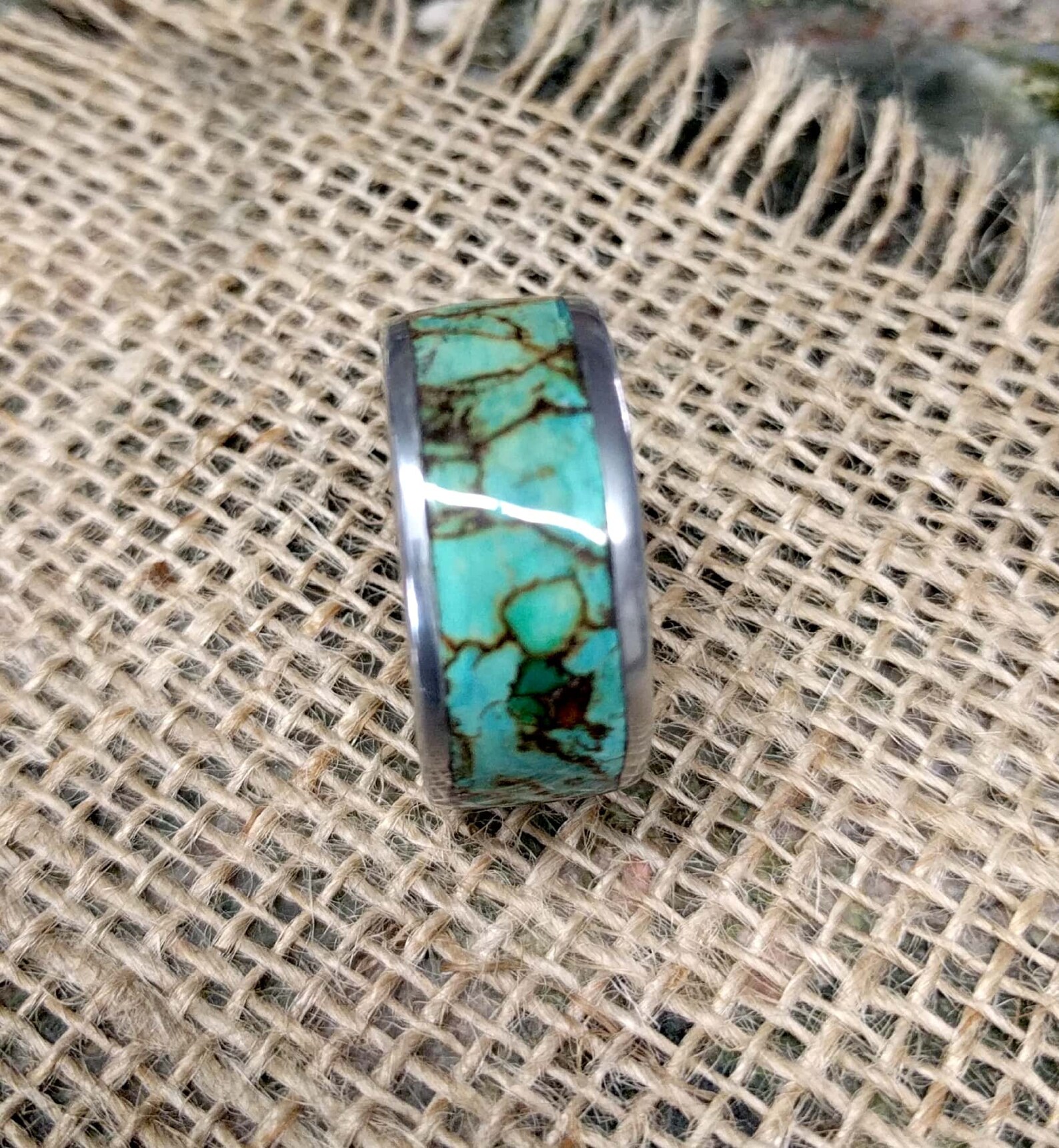 Marbled Aluminum Ring Band. 3.5mm X 12mm Thick and Wide. | Etsy