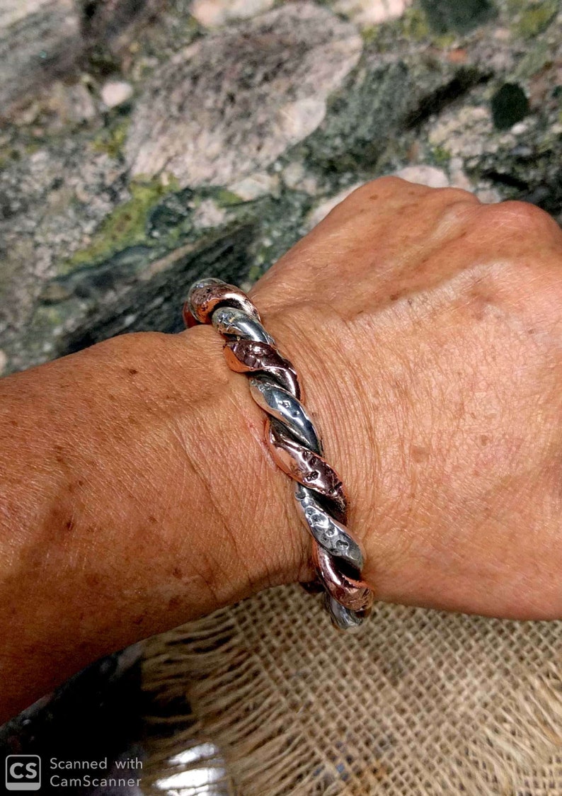 Twisted Copper Sterling Cuff Bracelet. 4 Gage Copper and - Etsy