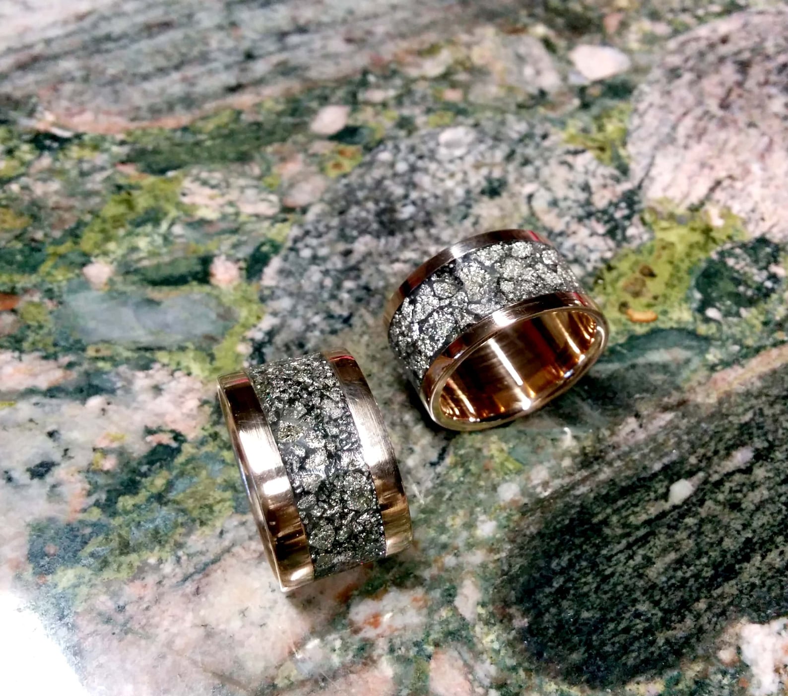 Mens Pyrite Ring Band. 2.5mm Thickness.8 10 12 13 15mm Wide - Etsy