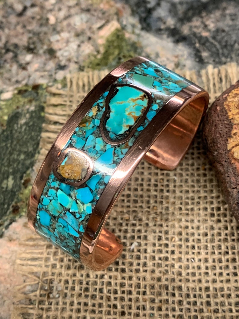 Crushed King Man Copper Cuff Bracelet. 1 Wide. 3 Mm - Etsy