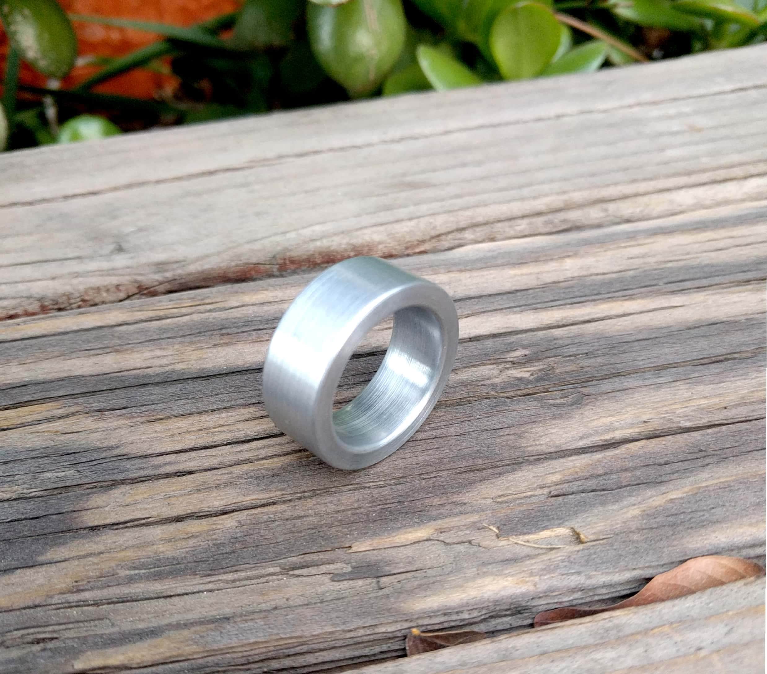 Mens White Metal Band. Aluminum Brushed. 8, 10, 12mm Wide. Aluminum ...