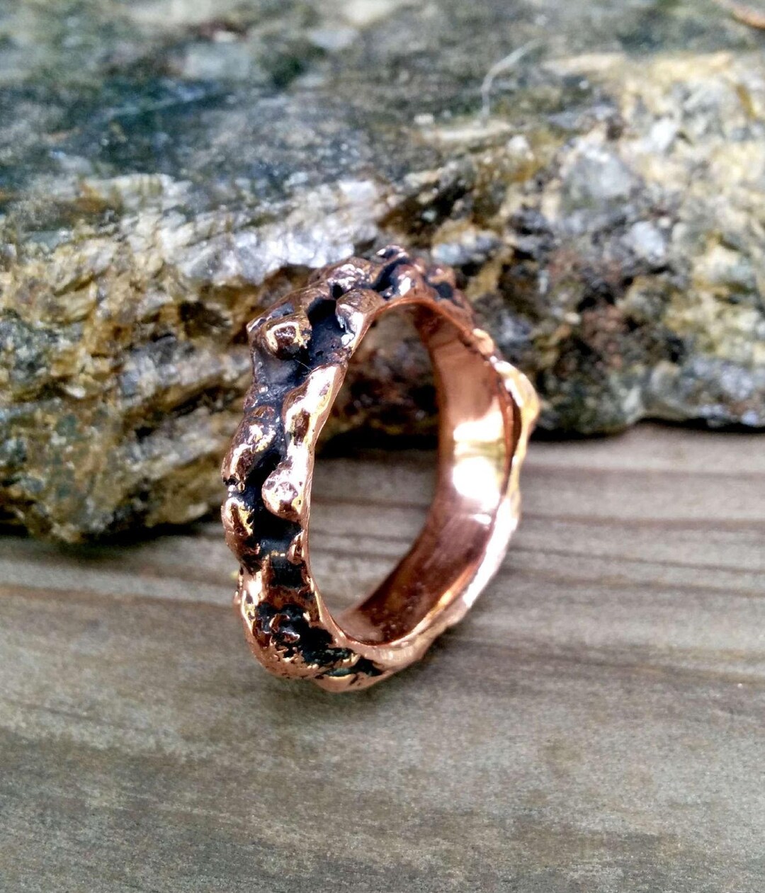 Textured Copper Ring Band. 2.5 X 6.5 Mm Irregular Thick and Wide. - Etsy