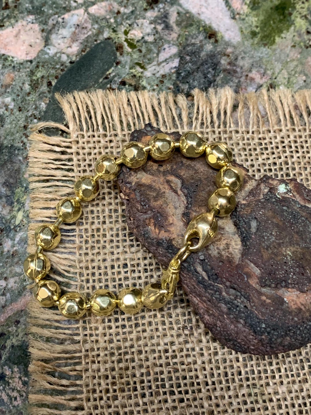 10 Mm Soccer Ball Chain Bracelet. Brass. - Etsy