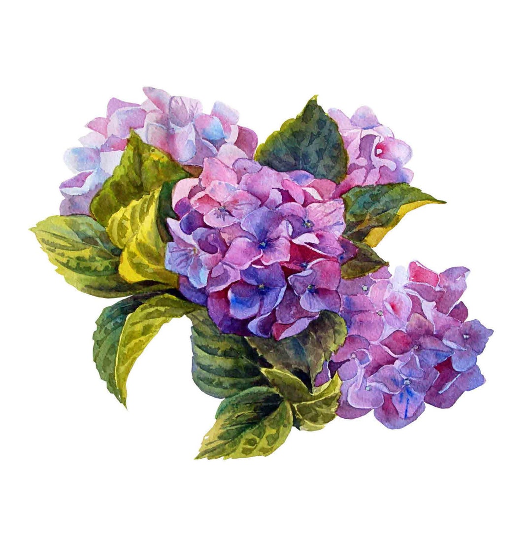 Purple Hydrangea Decoupage Paper - Floral Furniture Craft - Etsy