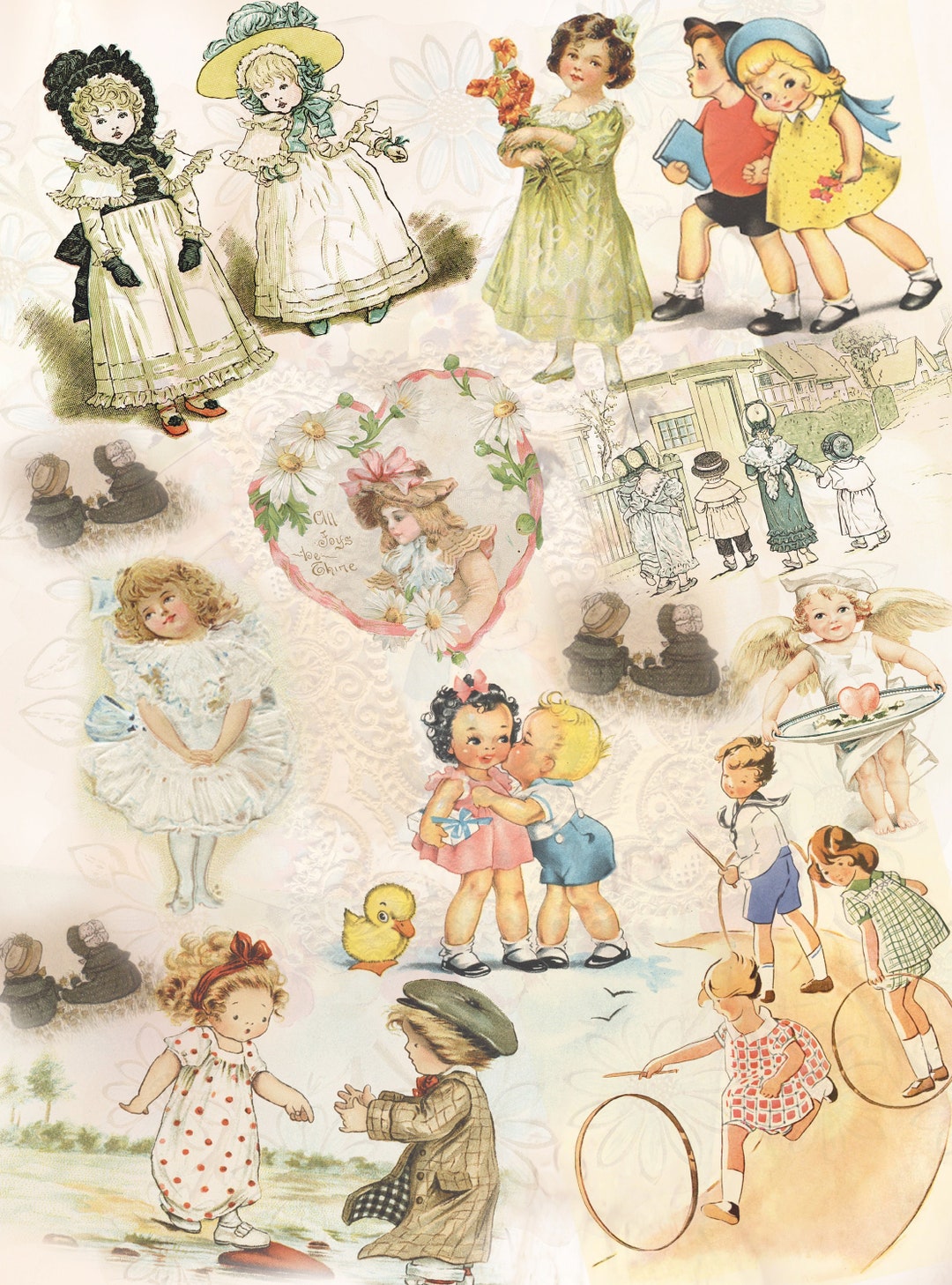 Happy Children Decoupage Paper - Decoupage Art - Large Size Rice Paper ...