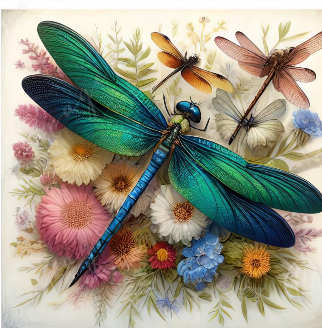Large Decoupage Paper for Furniture - Dragonfly - Rice Paper ...