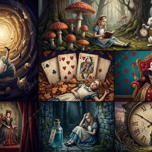 Alice in Wonderland Decoupage Paper — 8 Size Options — Rice Paper for ...