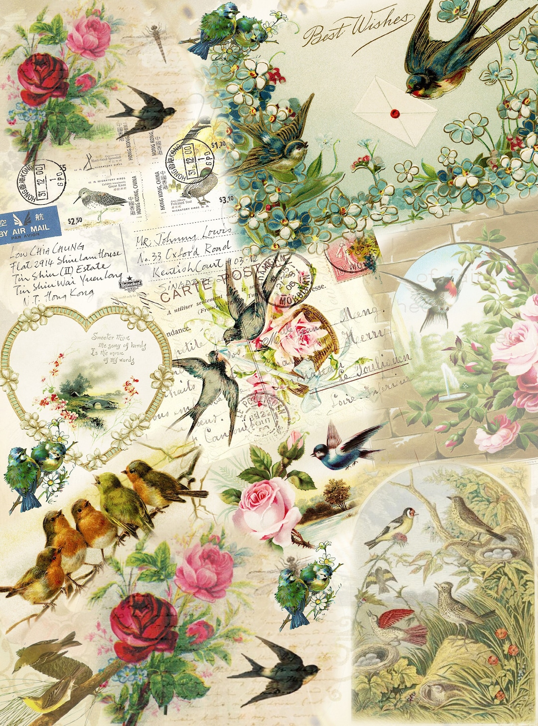 Butterflys Decoupage Paper - Decoupage Art - Large Size Rice Paper for ...