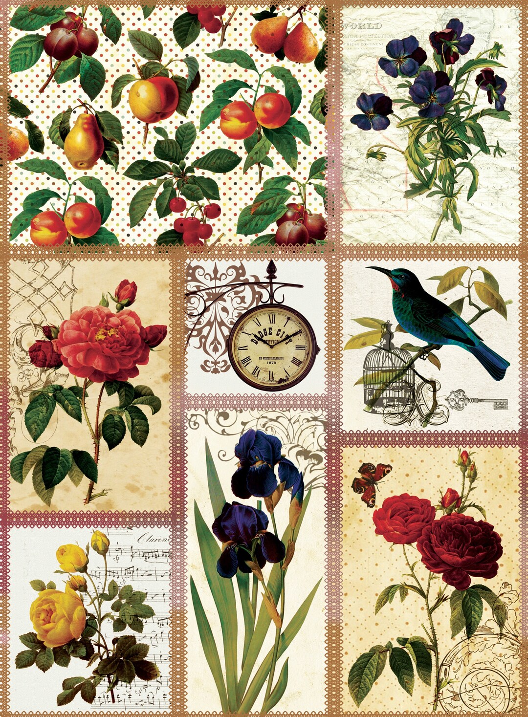 Spring Flowers Red Roses - Decoupage Art - Large Size Rice Paper for ...