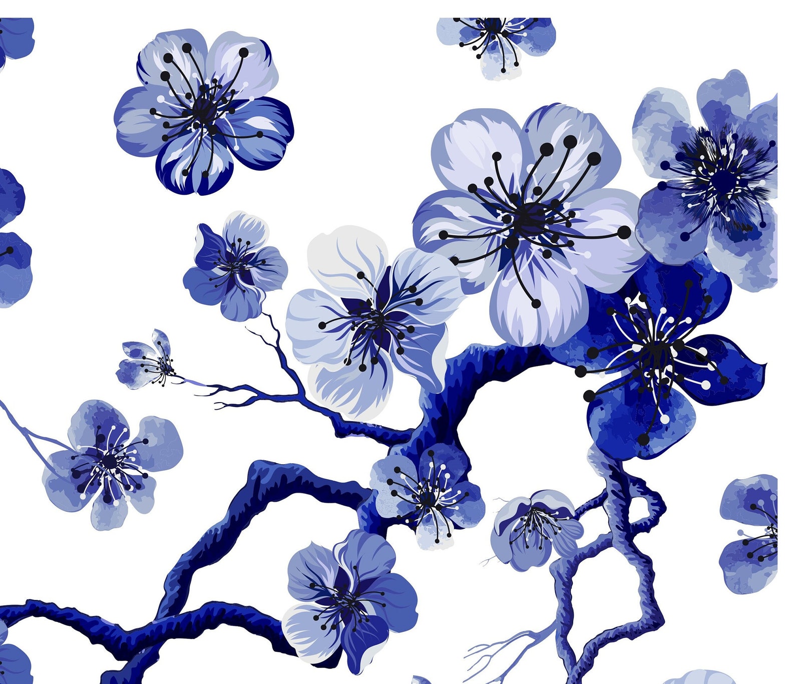 Blossom Blue Decoupage Paper for Furniture - Rice Paper Decoupage ...