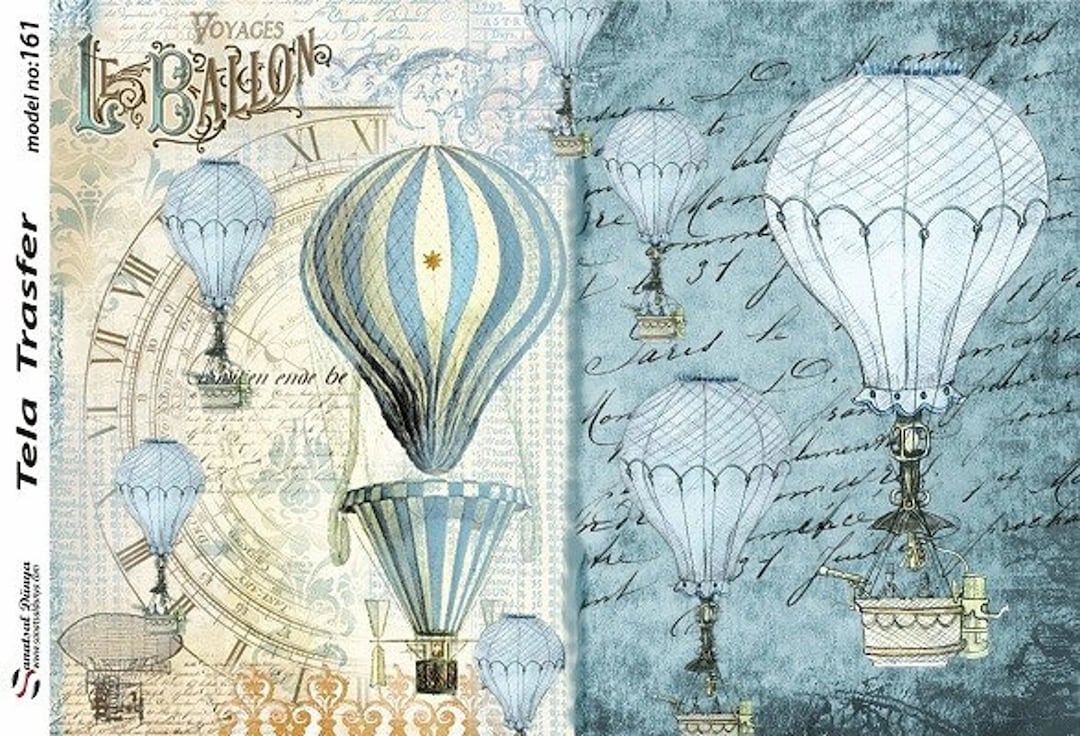 Air Balloon - Decorative Decoupage Paper - for Furniture - Large Size ...