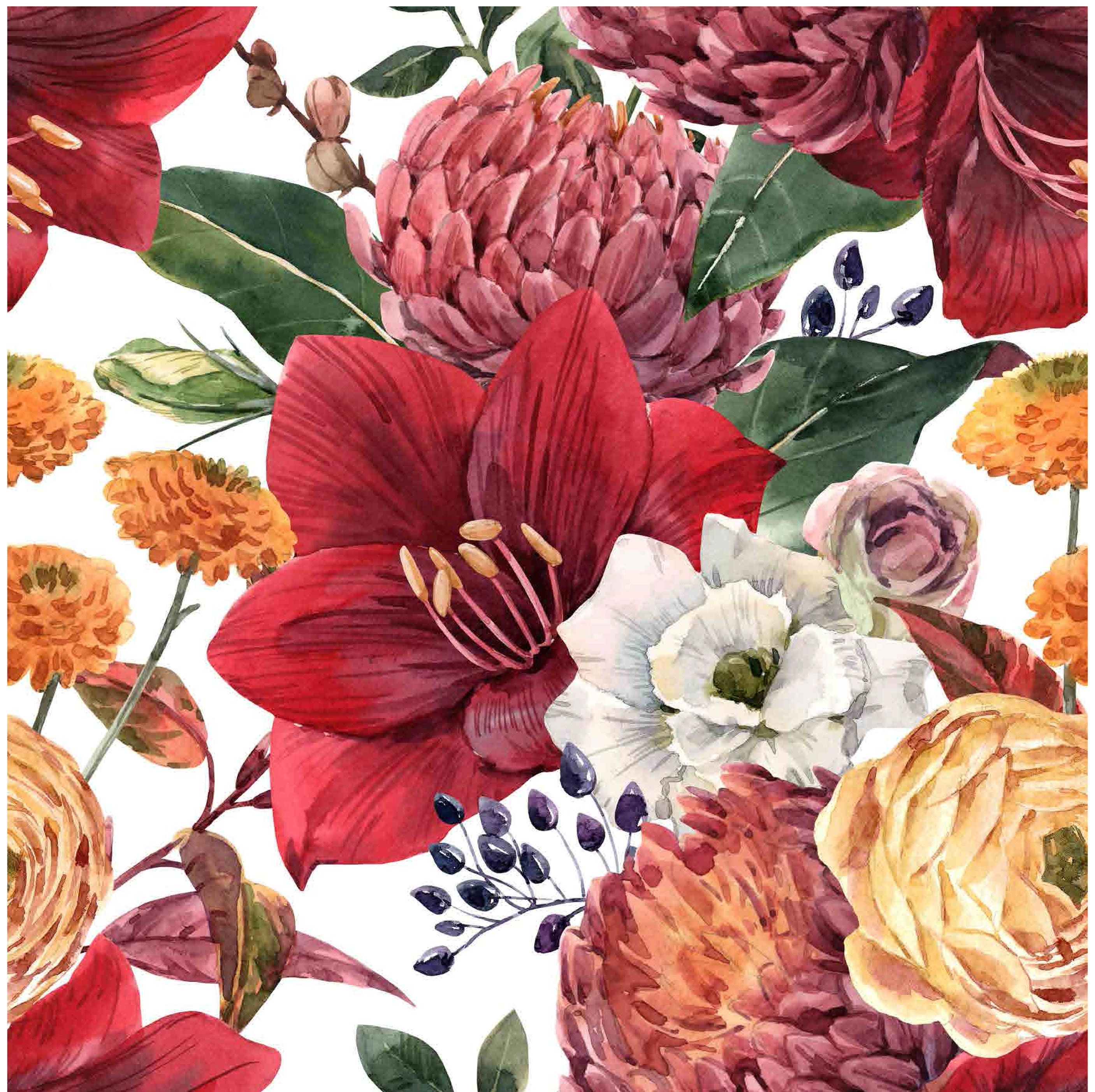 Red Lily - Roses - Flowers - Floral Decoupage - Large Decoupage Paper ...