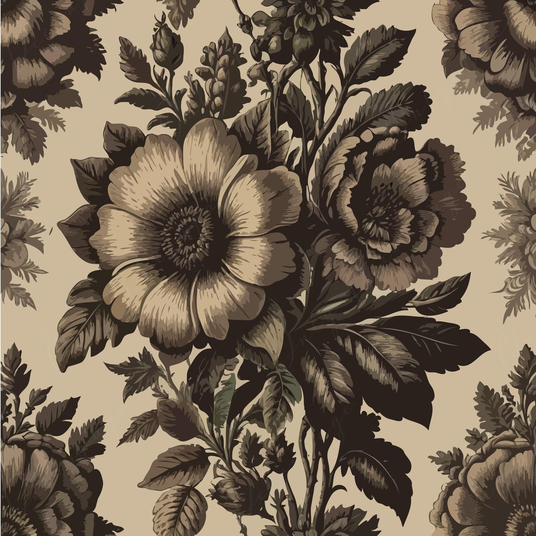 Floral Dark Decoupage Paper - Rice Paper Decoupage for Furniture ...