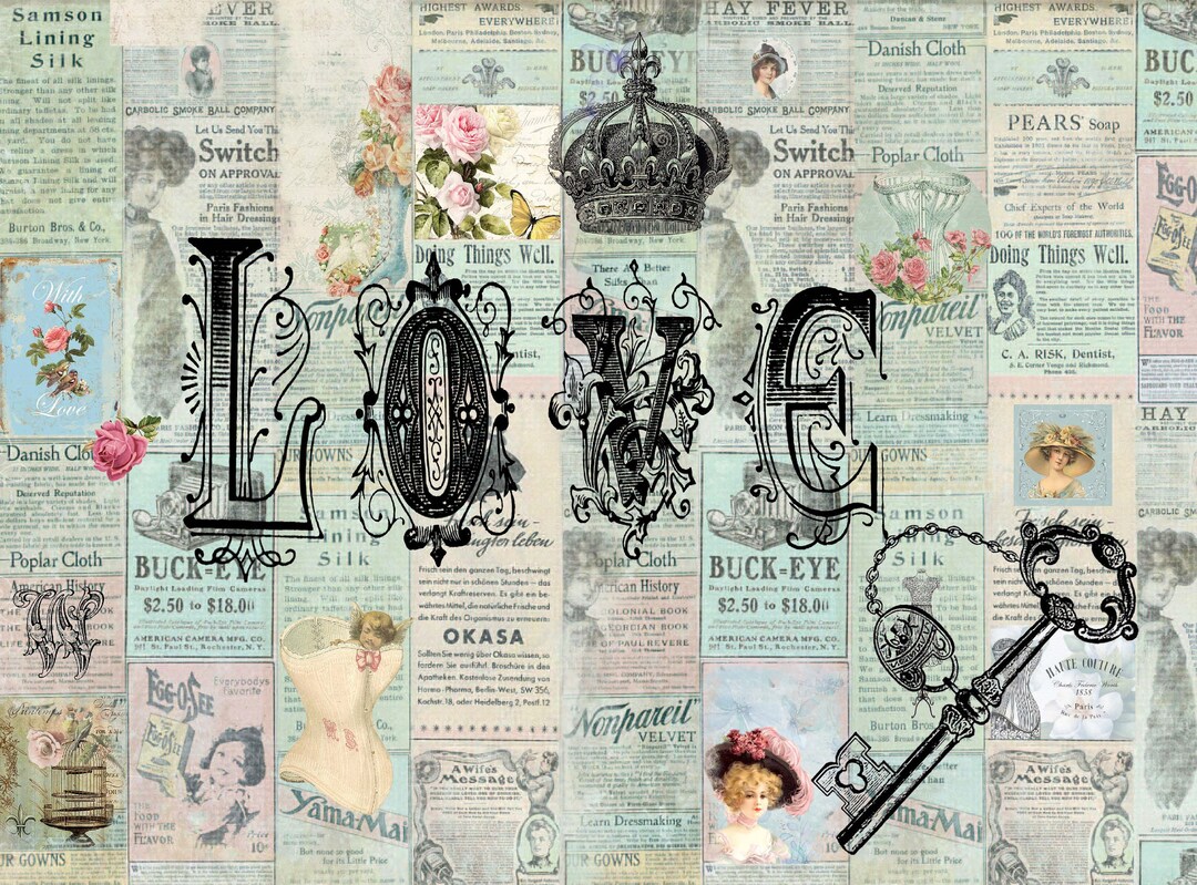 Large Rice Paper for Decoupage - Furniture Decoupage - Vintage ...