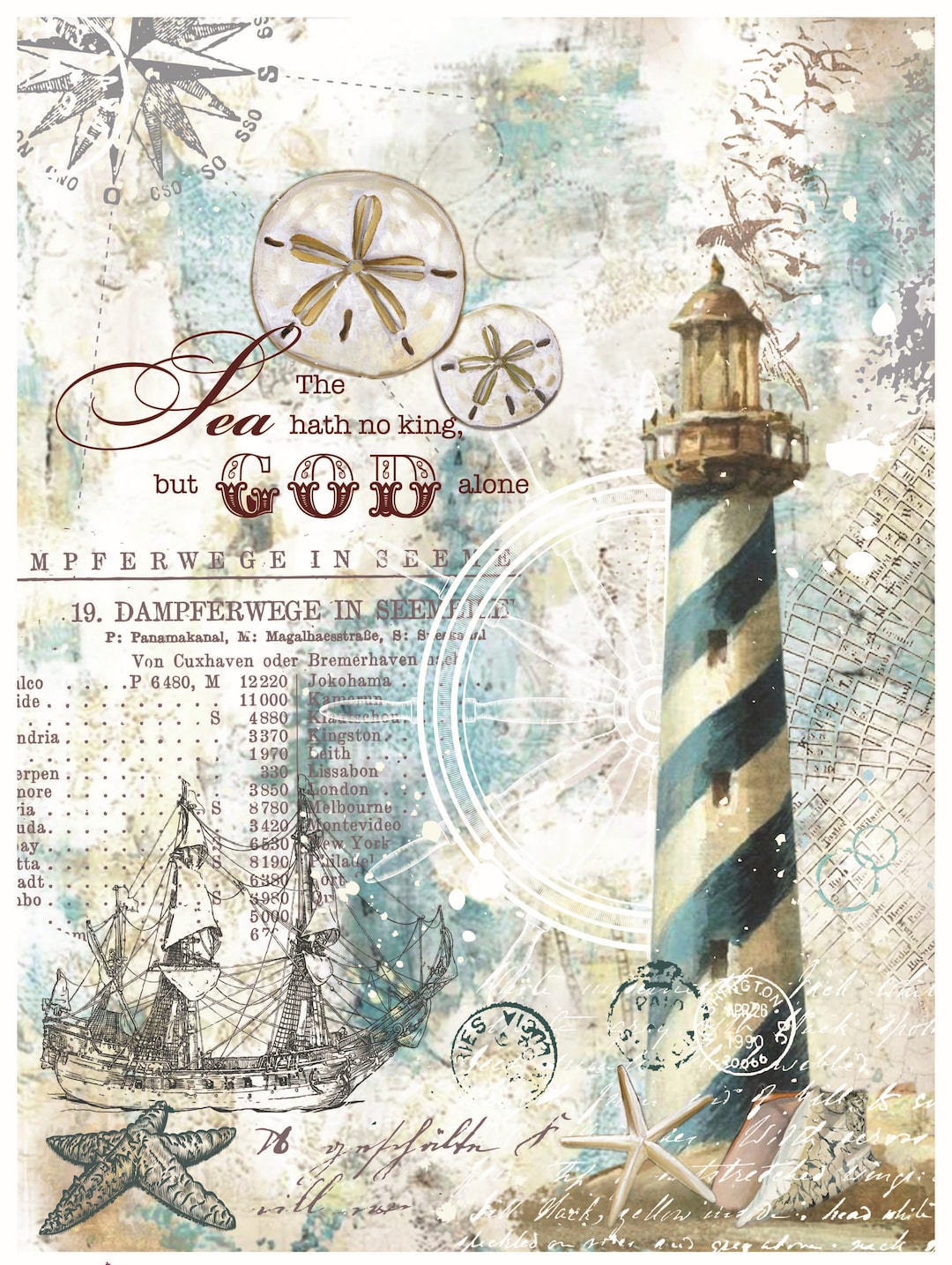 Lighthouse - Decorative Paper - Decoupage Art - Large Size Rice Paper ...